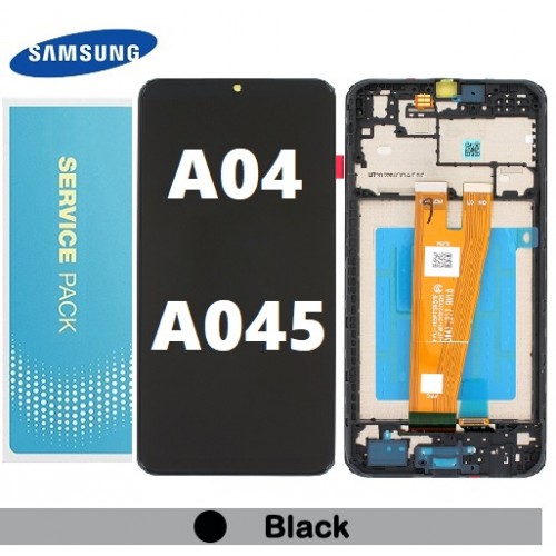 Samsung Galaxy A045 A04 LCD Display screen with frame (Original Service ...